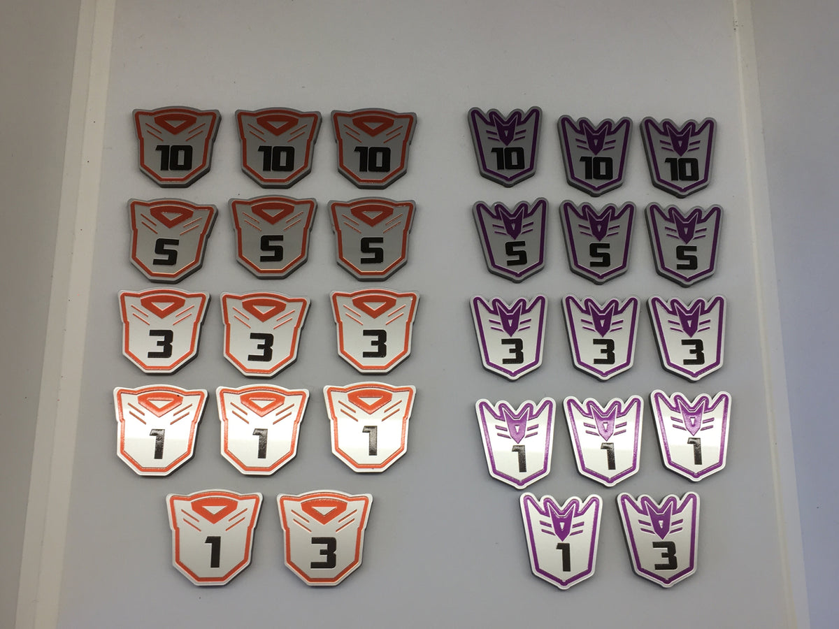 Transformers card game compatible large premium token set. Full colour ...